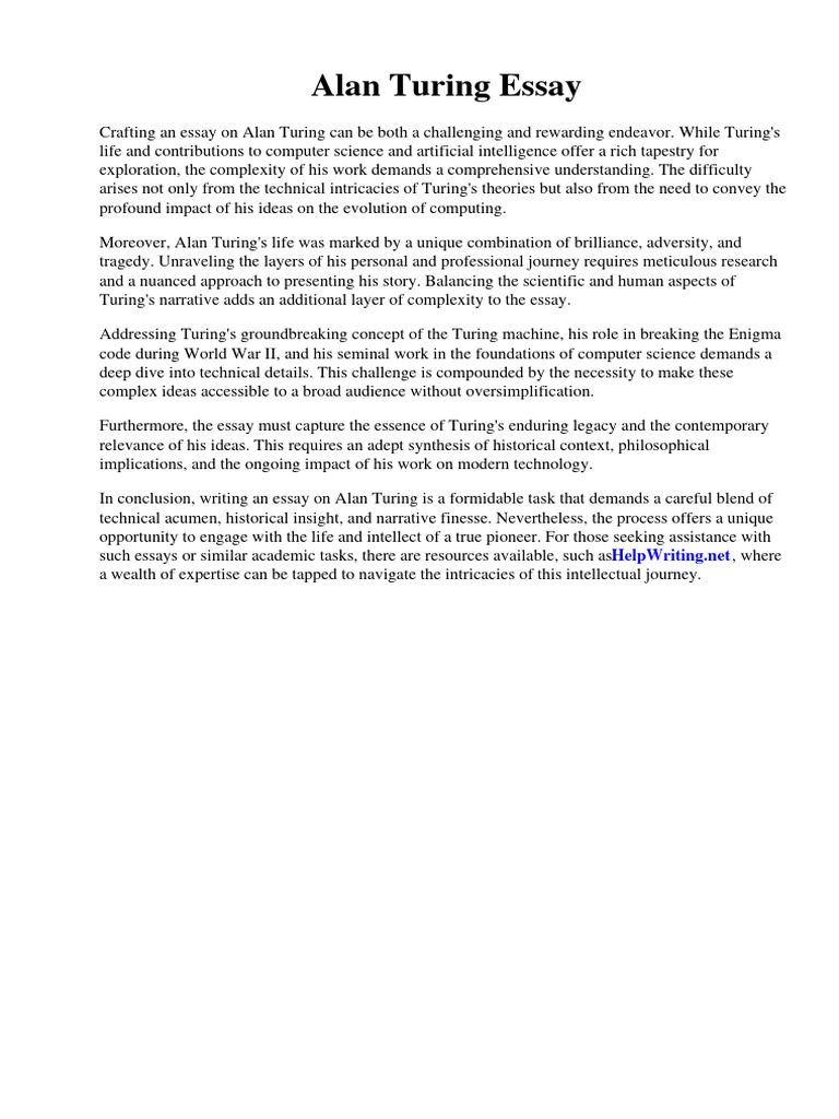 Alan Turing Essay | PDF | Environmental Impact Assessment | Cryptography