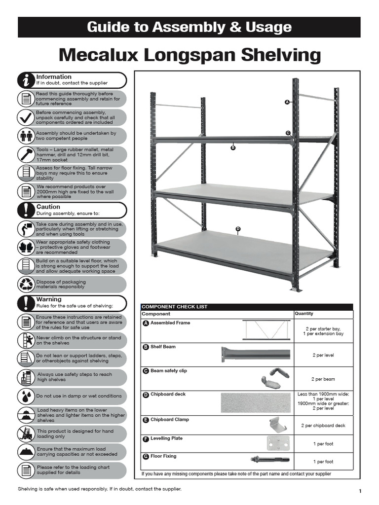 1438942358ML Mecalux Longspan Shelving Assembly | PDF | Manufactured Goods
