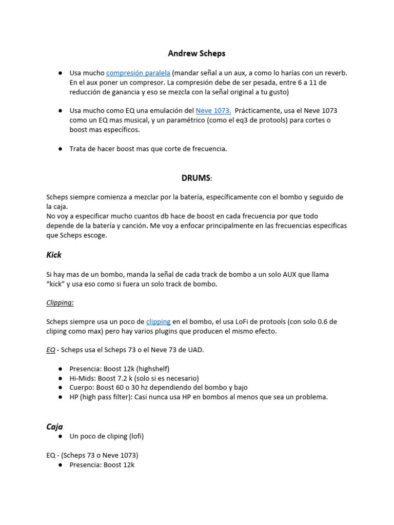Técnicas de Mezcla de Andrew Scheps | PDF | Acústica | Ingeniería de audio
