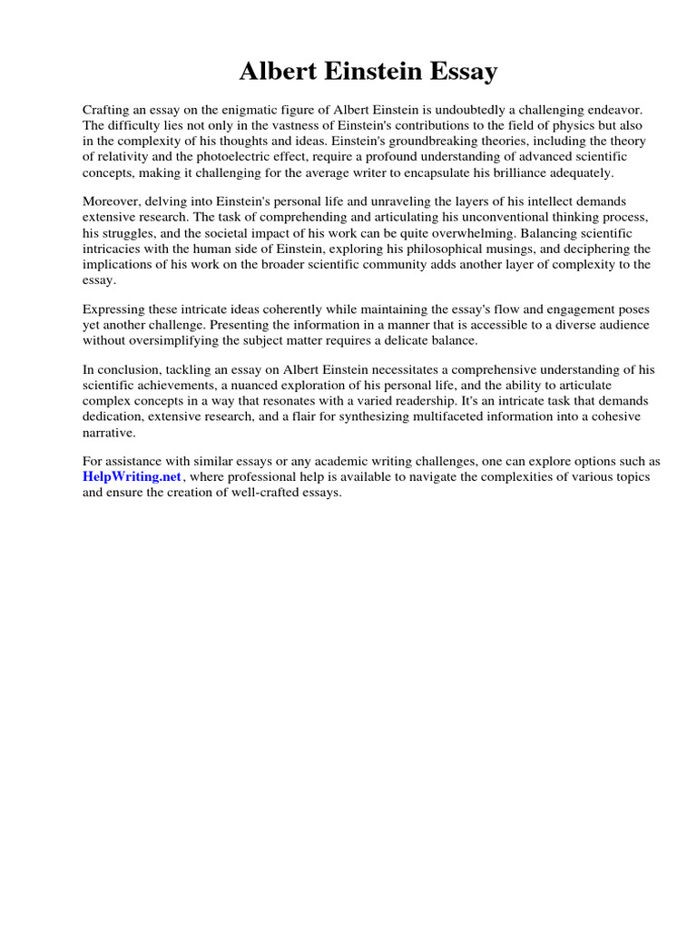 Albert Einstein Essay | PDF | Rna | Dna