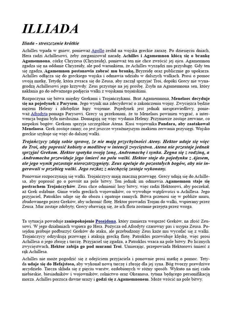 Illiada I Odyseja | PDF