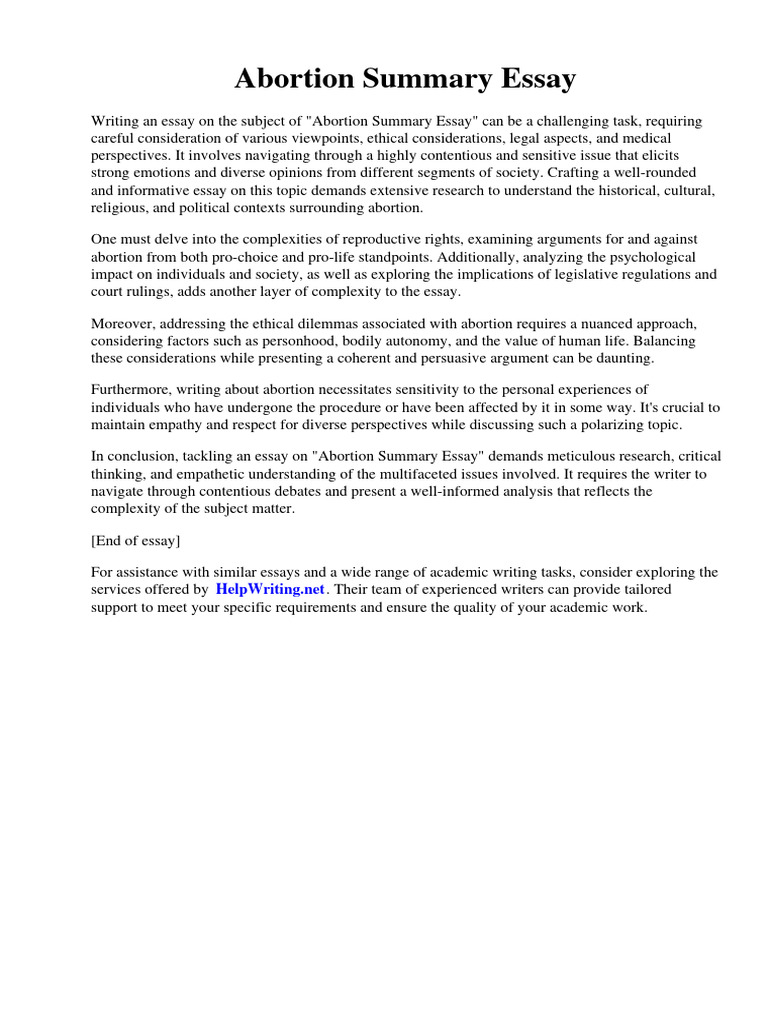 Abortion Summary Essay | Download Free PDF | Myocardial Infarction ...