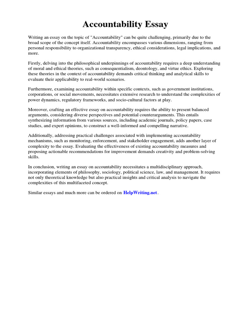 Accountability Essay | PDF | Leadership | Domain Name System