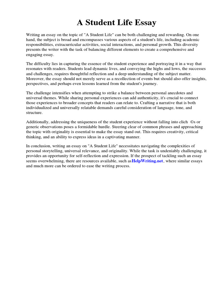 A Student Life Essay | PDF | Ebenezer Scrooge | Knowledge