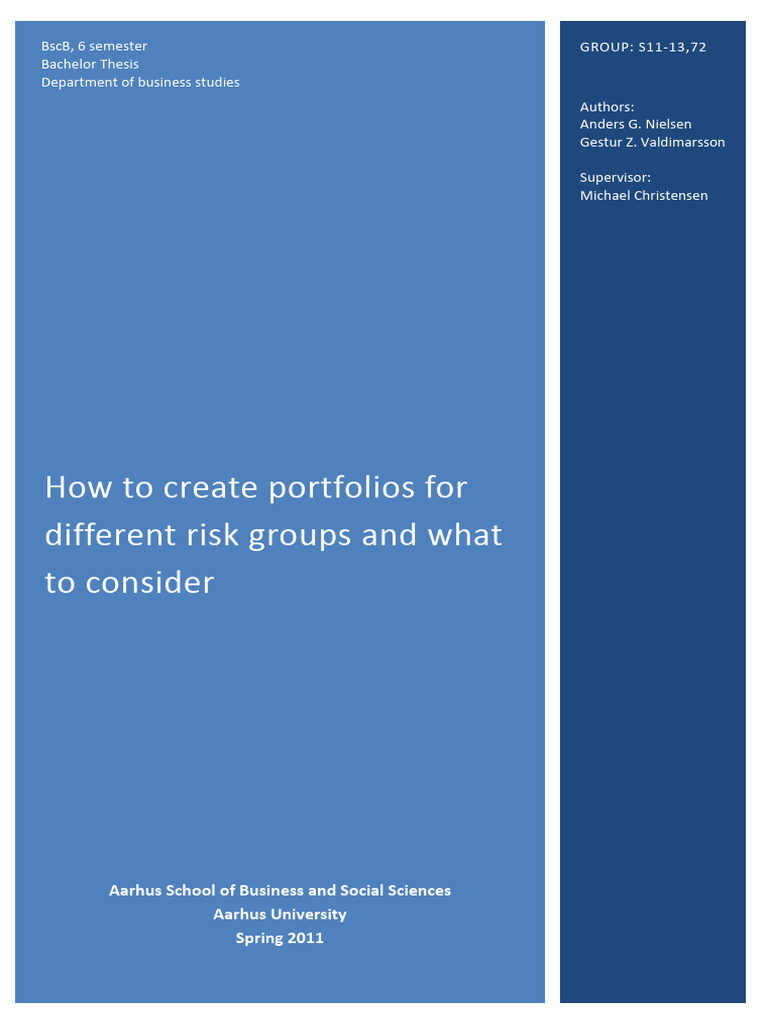 How To Create Portfolios For Different Risk Groups and What To Consider ...