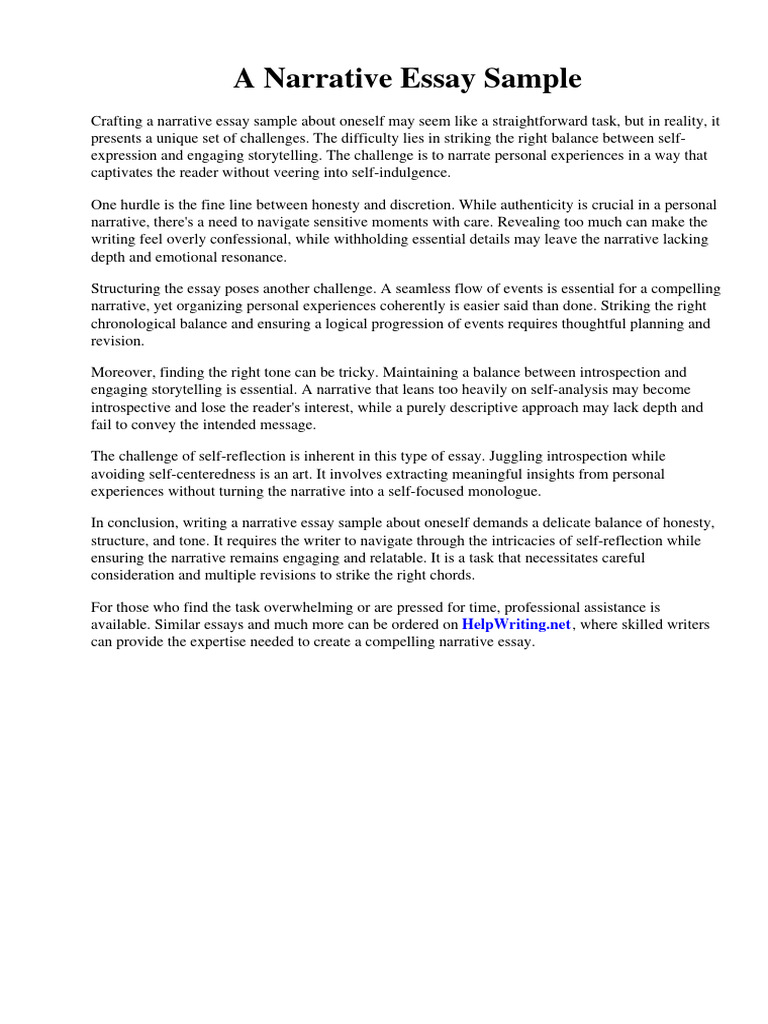 A Narrative Essay Sample | Download Free PDF | Helvetica | Plato