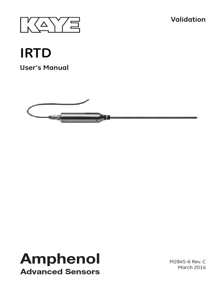 IRTD User Manual for Calibration Experts | PDF | Analog To Digital ...