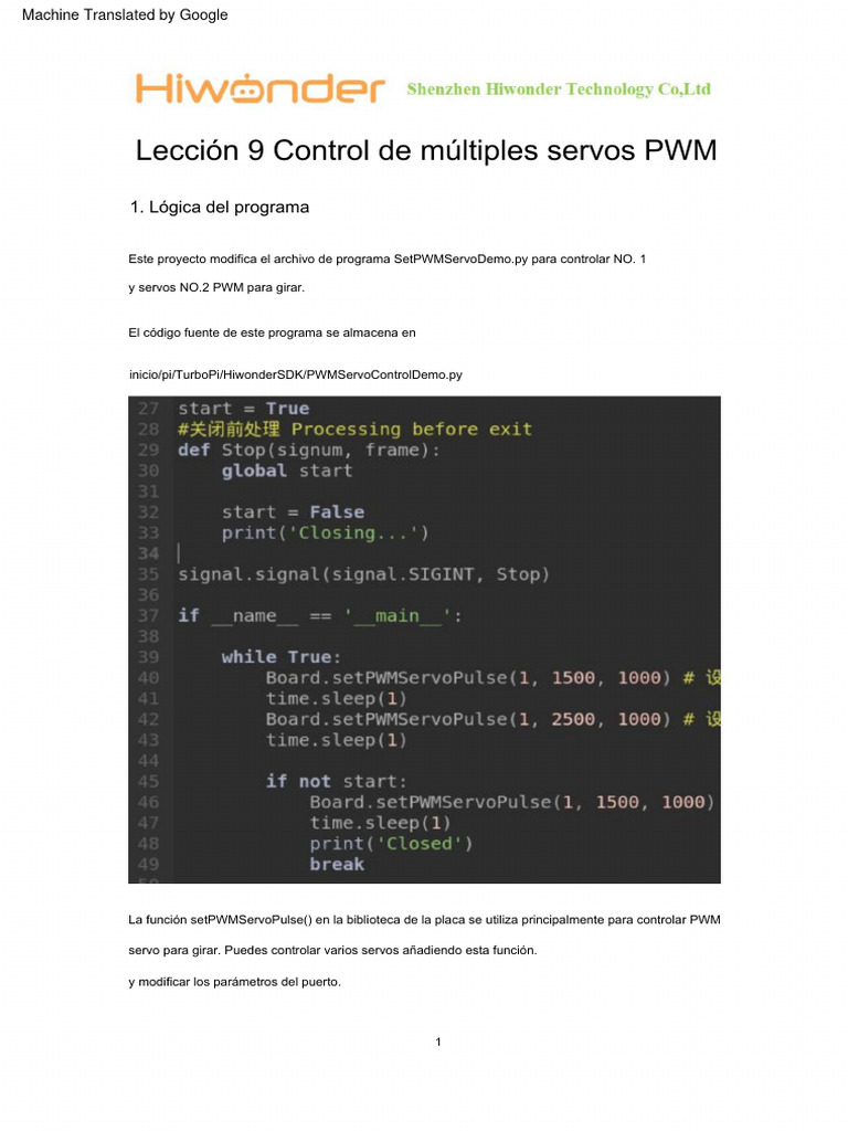 Lesson 9 Control Multiple PWM Servos | PDF | Ingeniería de software | Informática