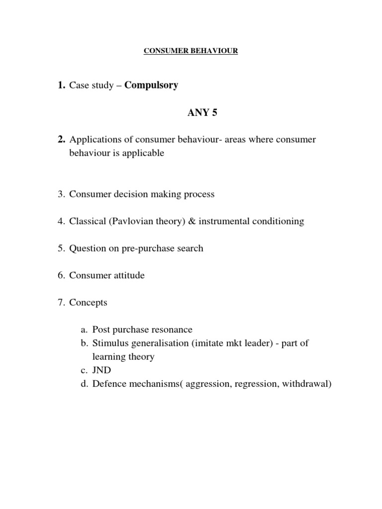 Applications of Consumer Behaviour | PDF