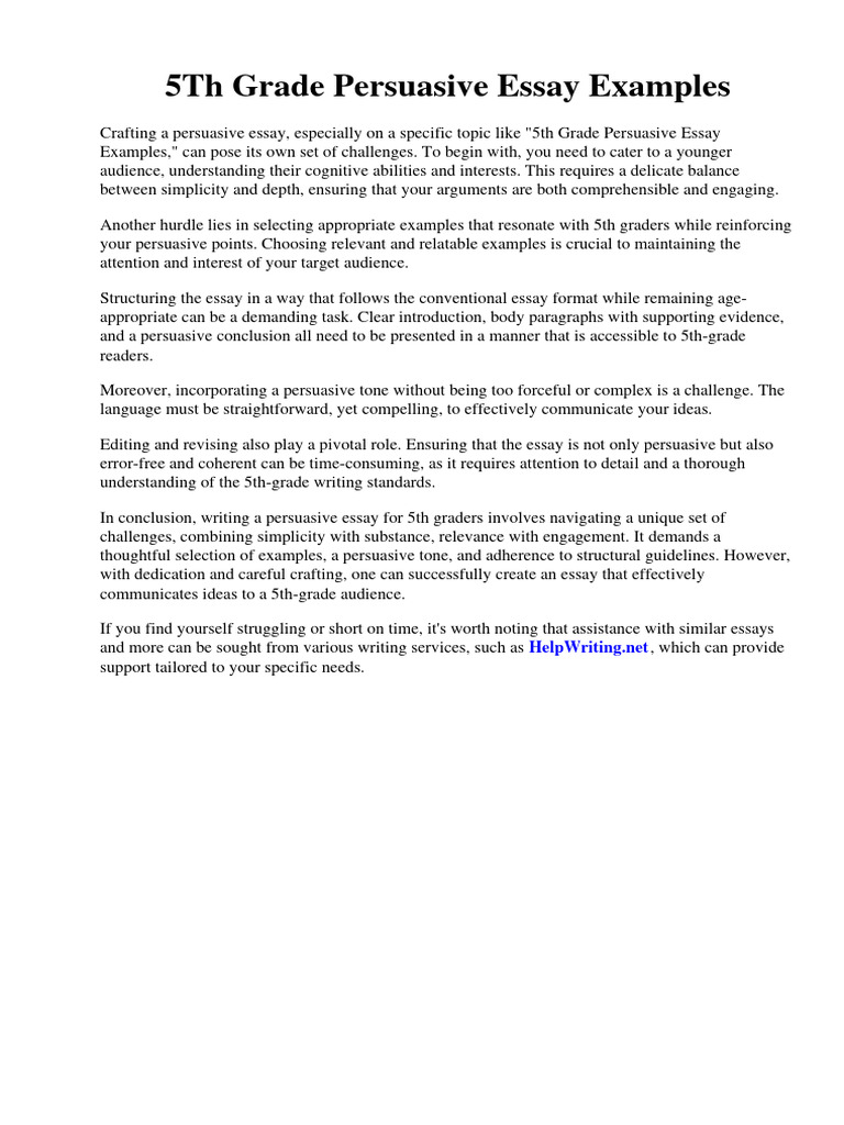 5Th Grade Persuasive Essay Examples | PDF | Rosa Parks | Motivation