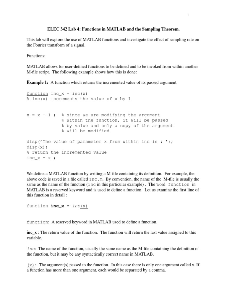 Lab 4 | PDF | Parameter (Computer Programming) | Sampling (Signal Processing)