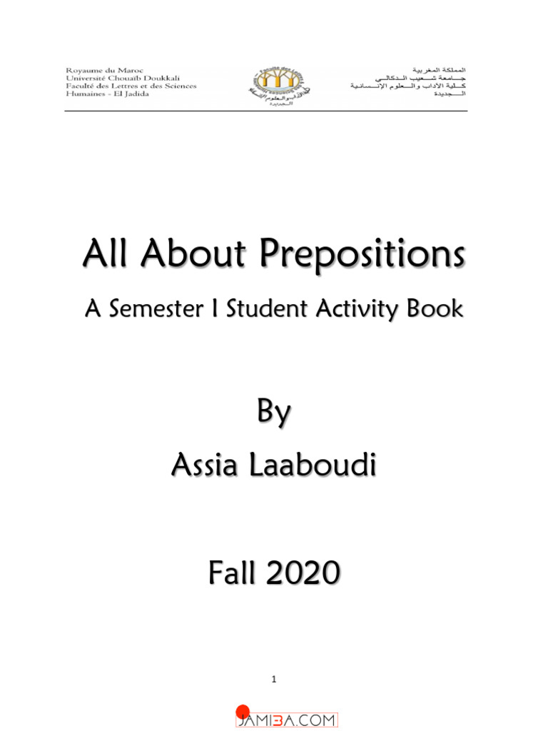 All About Preposition | PDF | Preposition And Postposition | Linguistics