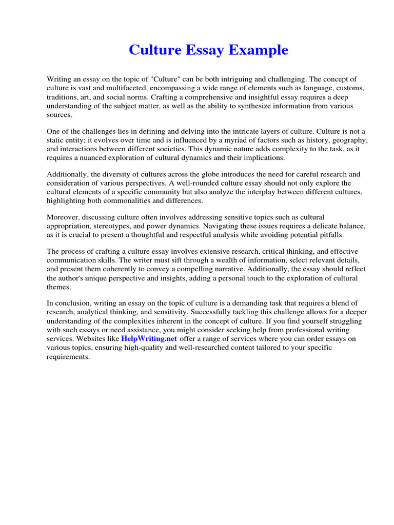 Culture Essay Example | PDF | Essays | Vertex (Graph Theory)
