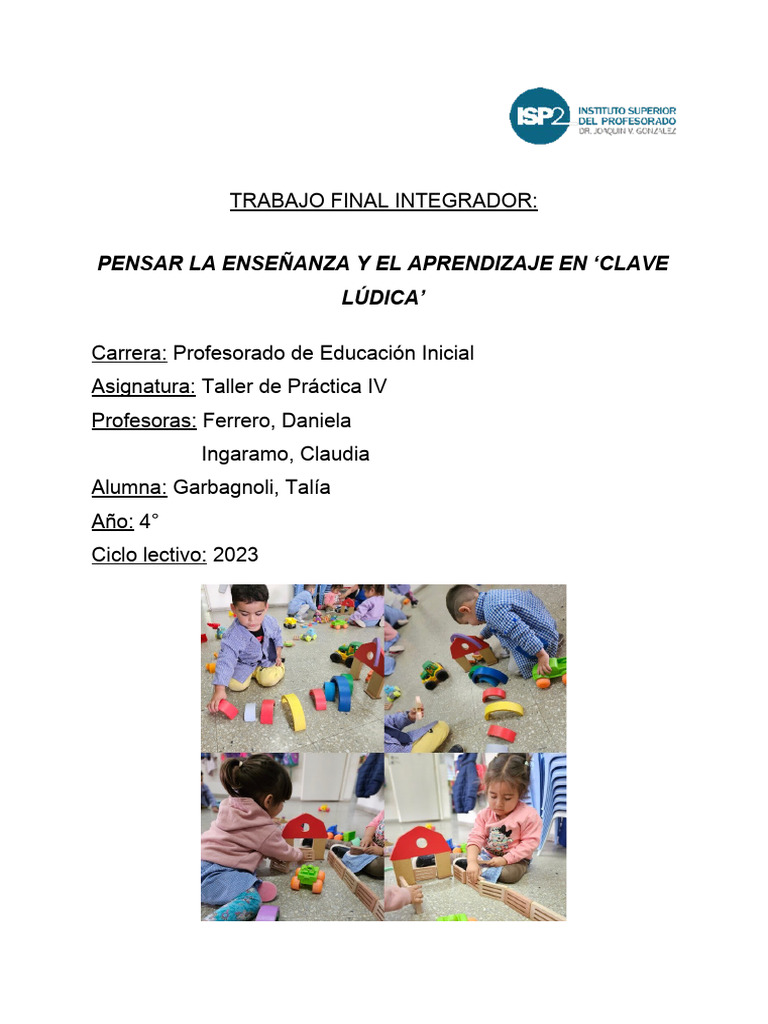 Garbagnoli Tal A Trabajo Final Integrador | PDF | Enseñando | Aprendizaje