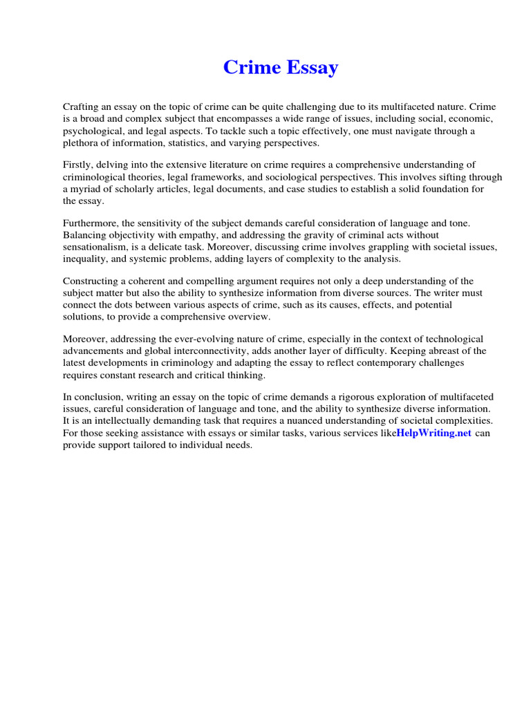 Crime Essay | PDF | Computer Science | Science