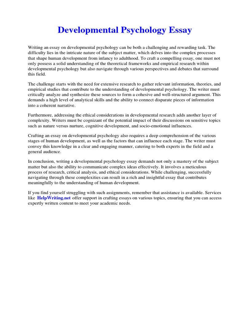 Developmental Psychology Essay | PDF | Johann Sebastian Bach ...