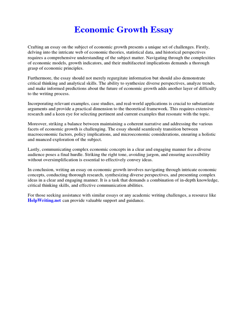 Economic Growth Essay | PDF | Critical Thinking | Essays