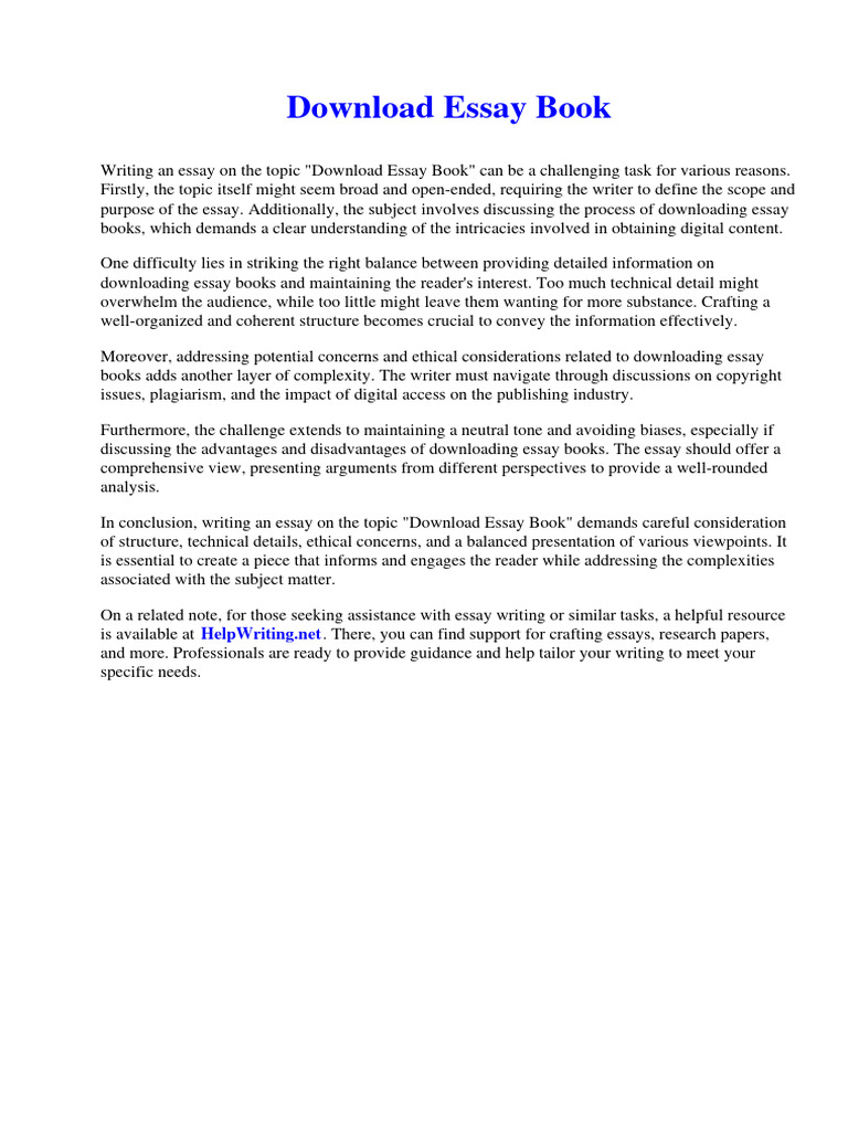 Essay Book | PDF | Essays