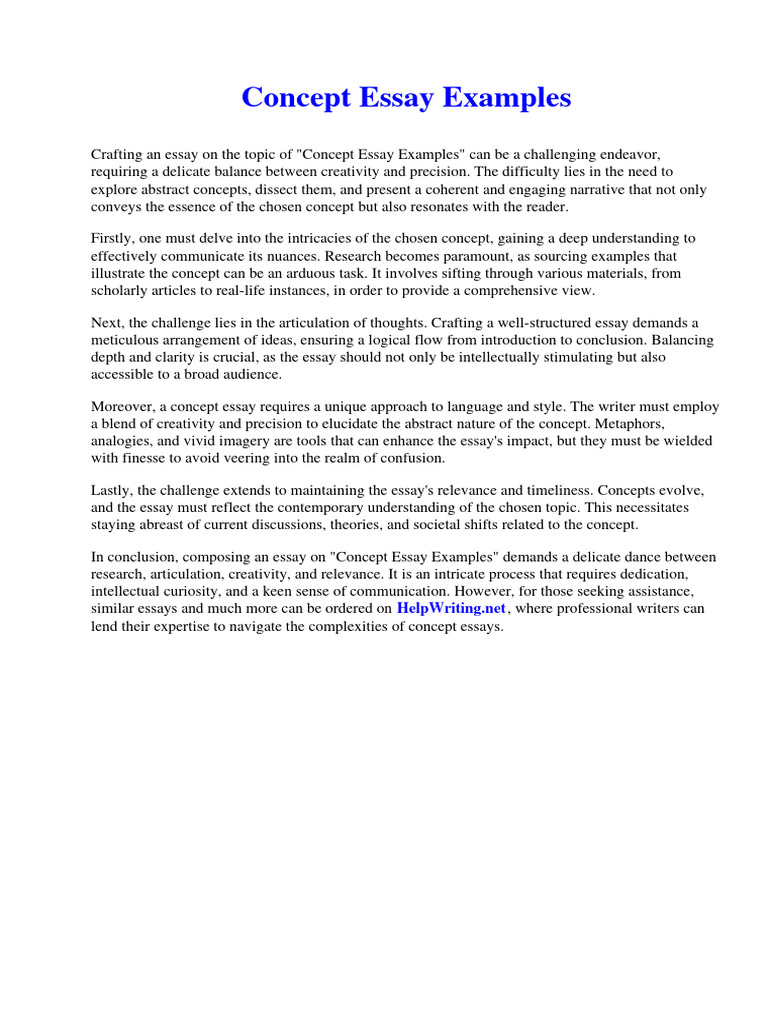 Concept Essay Examples | PDF | Teachers | Essays