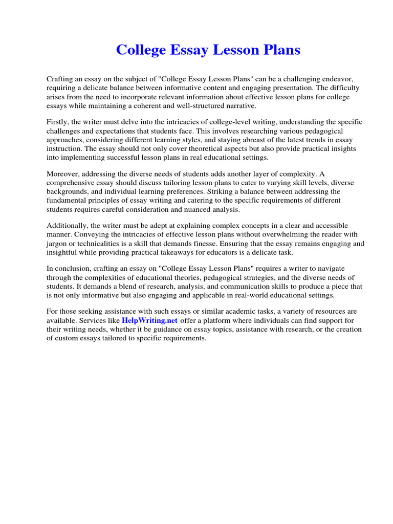 College Essay Lesson Plans | PDF | Athena | Medical School