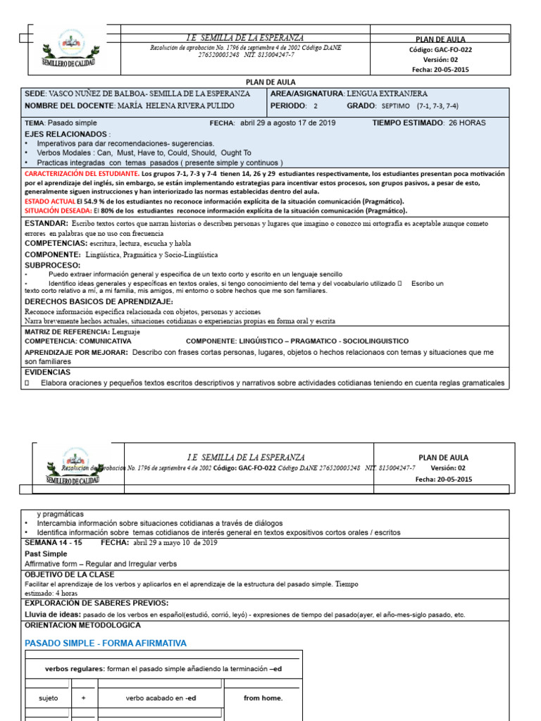 Septimo Segundo Periodo | PDF | Evaluación | Lingüística