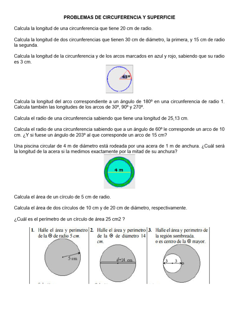 Cáculo de La Circuferencia y Superficie de Un Círculo | PDF