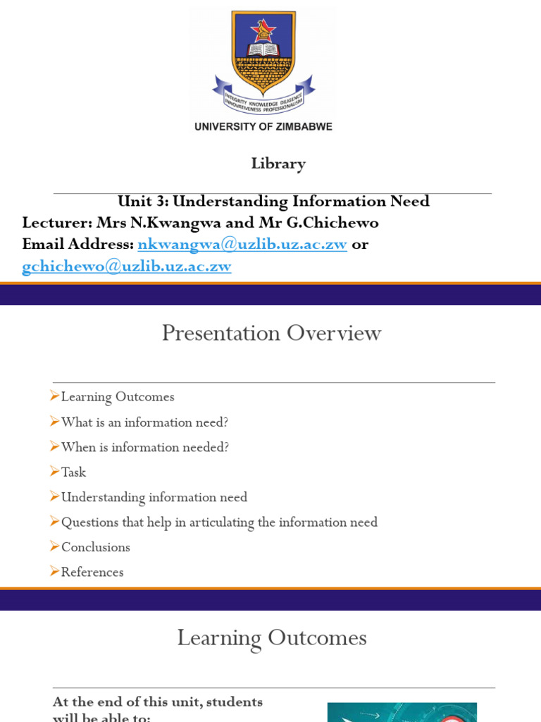 Unit 2 - Understanding Information Need | PDF | Information | Libraries