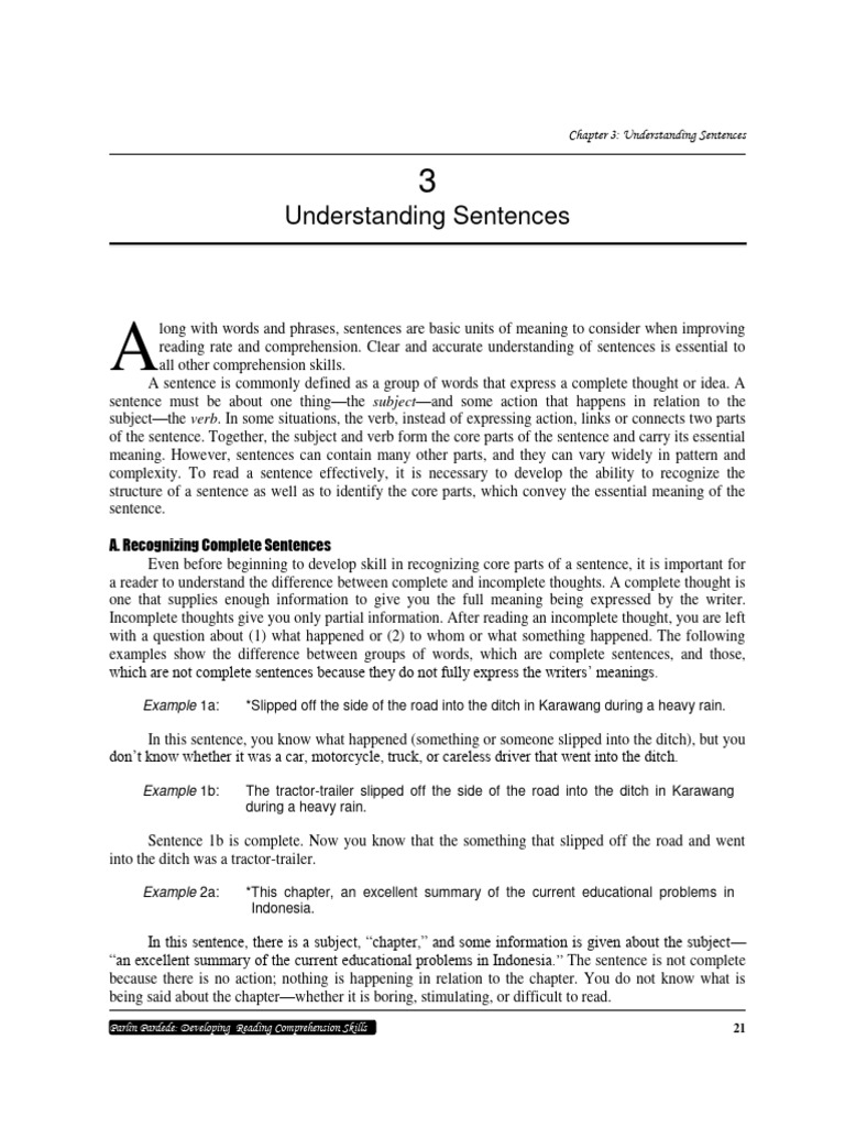 3 Understanding Sentences | PDF | Comma | Verb