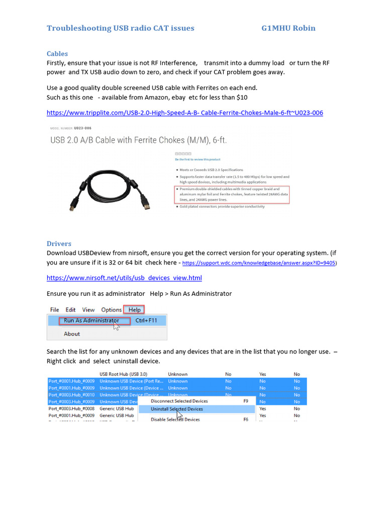 Troubleshooting USB Radio CAT Issues | PDF | Usb | Device Driver