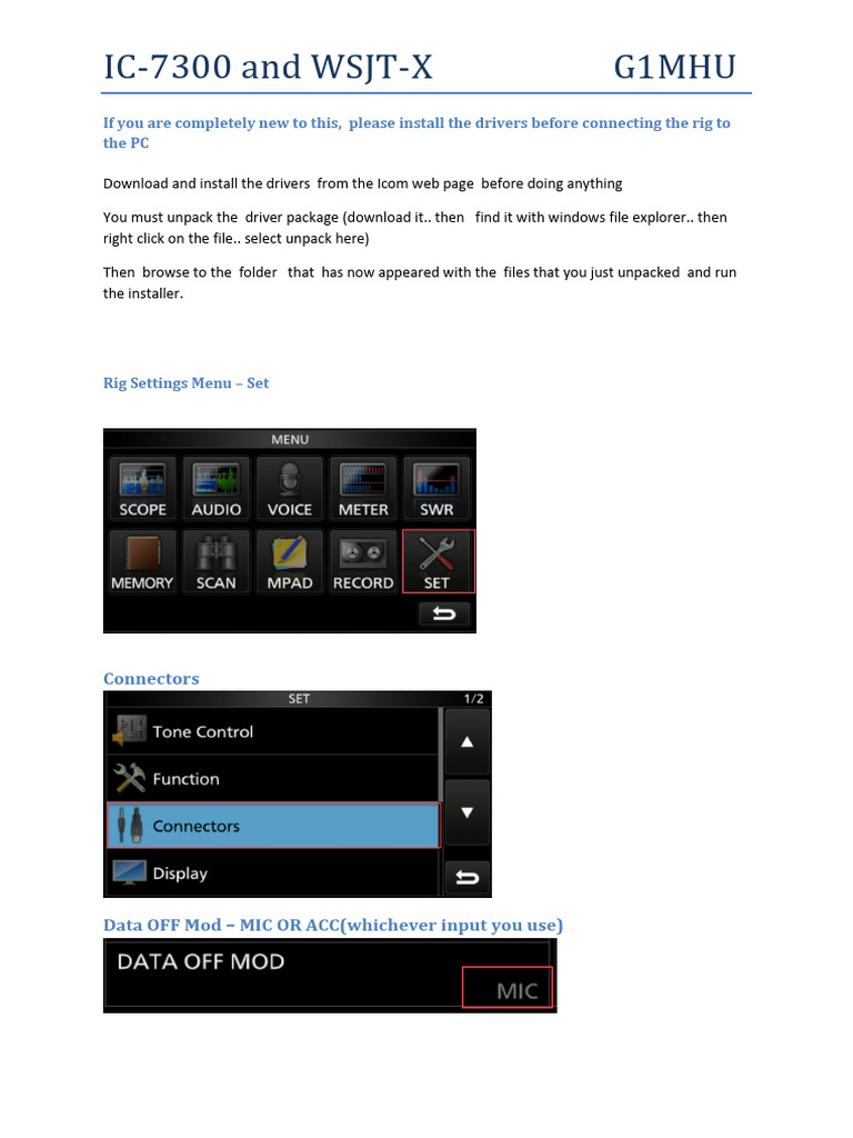 Ic-7300 WSJT-X | PDF | Usb | Sound