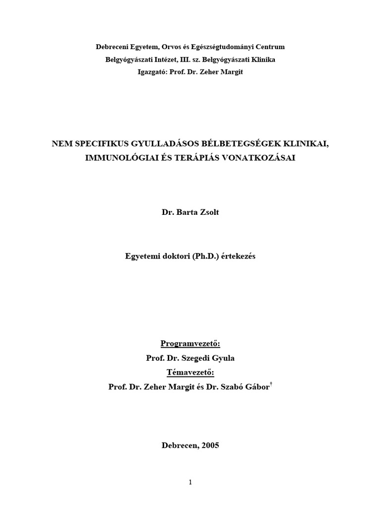 Barta Zsolt Ertekezes | PDF