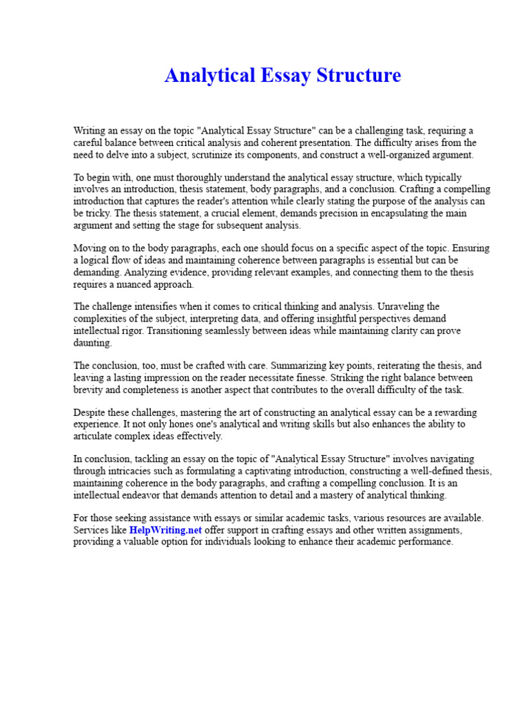 Analytical Essay Structure | PDF | Leonardo Da Vinci | Essays