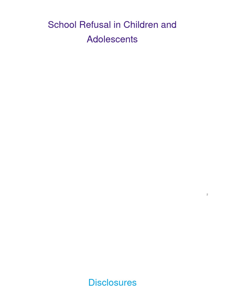 School Refusal | PDF | Mental Disorder | Anxiety Disorder