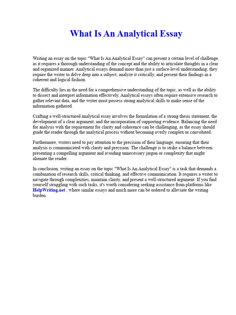 Analytical Essay Writing Guide | PDF | Essays | Thought