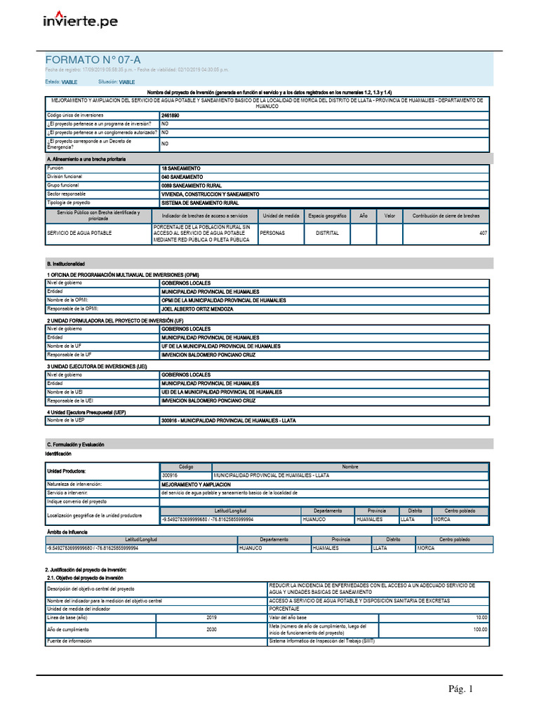 Ficha de Homologación Saneamiento Rural | PDF | Infraestructura | Agua