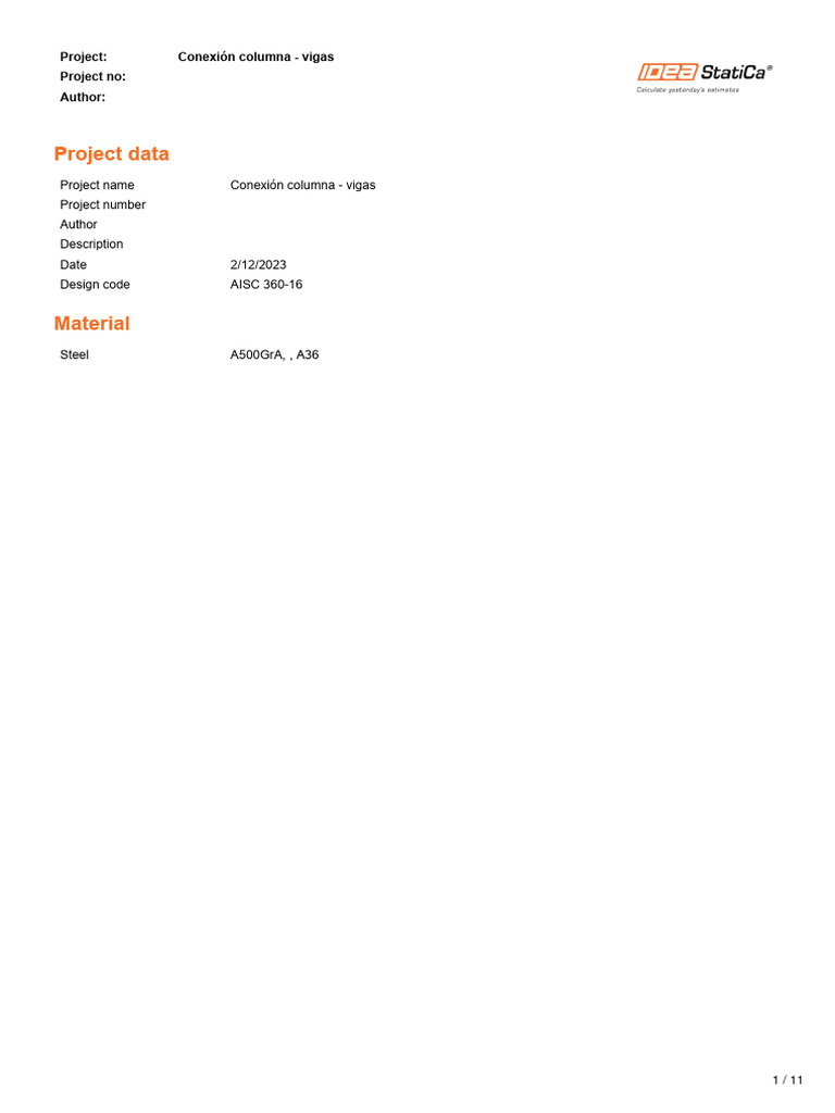 Conexión Columna - Vigas | PDF | Materials | Structural Engineering