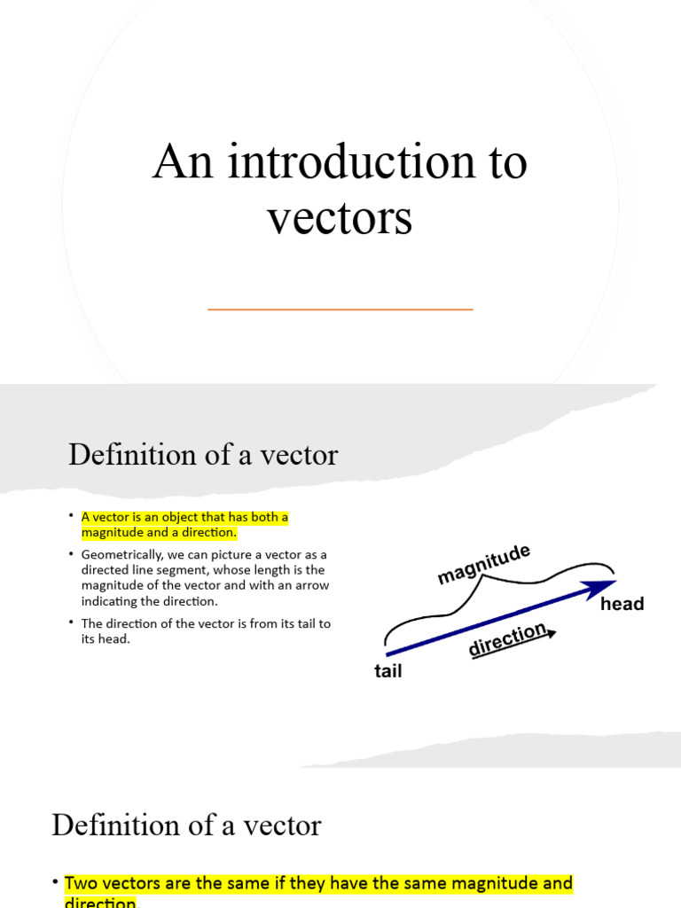 Understanding Vectors: Definitions & Operations | PDF | Euclidean Vector | Geometry