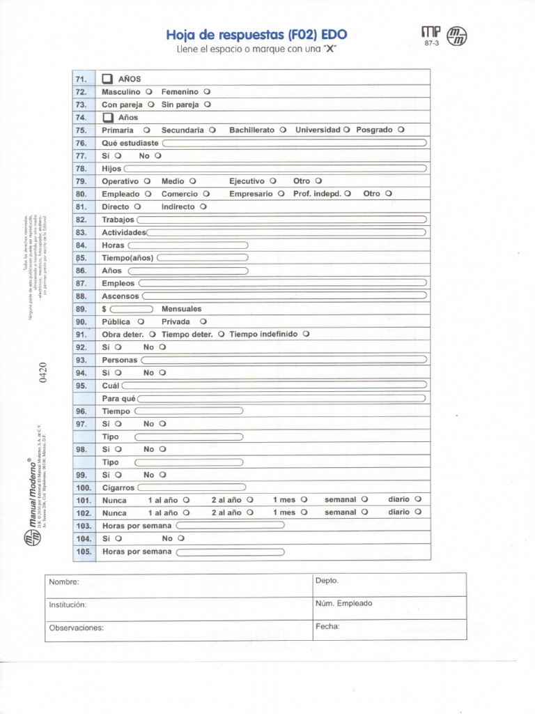 Hoja de Respuestas EDO F02 | PDF