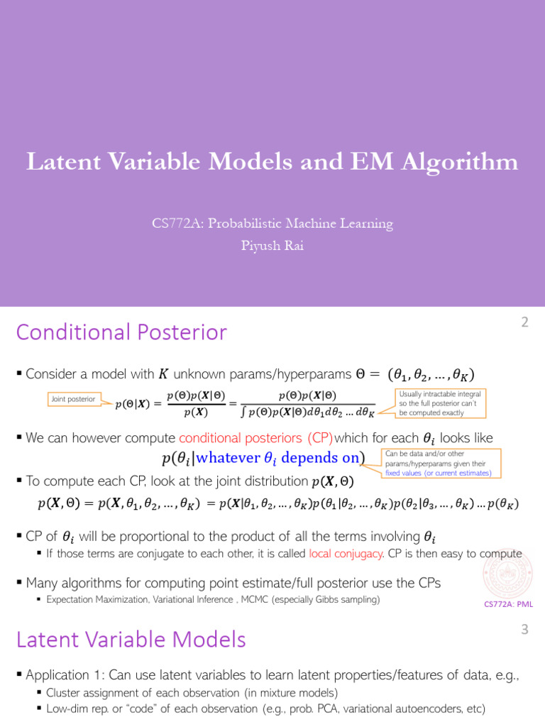 CS772 Lec10 | PDF | Mathematical Optimization | Statistical Theory