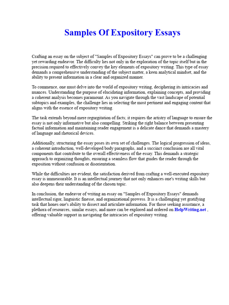 Samples of Expository Essays | PDF | Essays | Spanish Empire