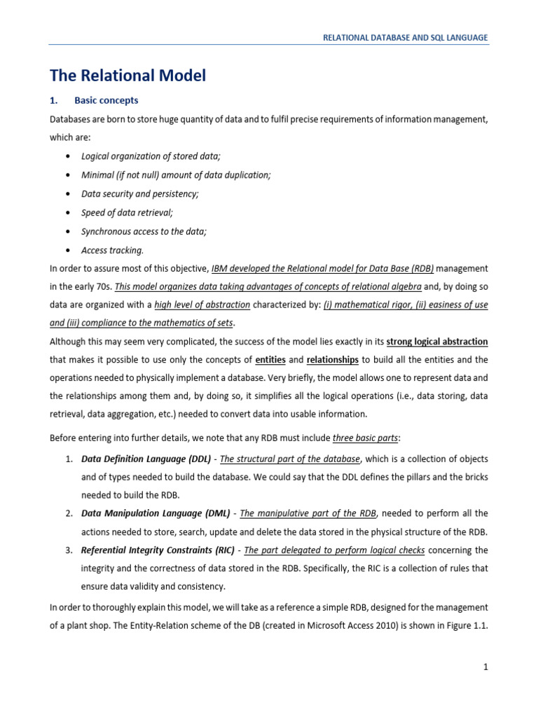 1 The Relational Model Pdf Relational Database Relational Model