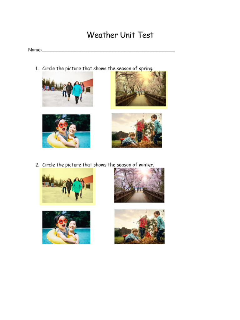 Weather Unit Test Answer Key | PDF