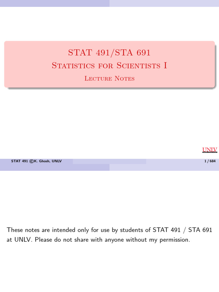 Statistics Lecture Notes UNLV | PDF | Statistics | Quartile