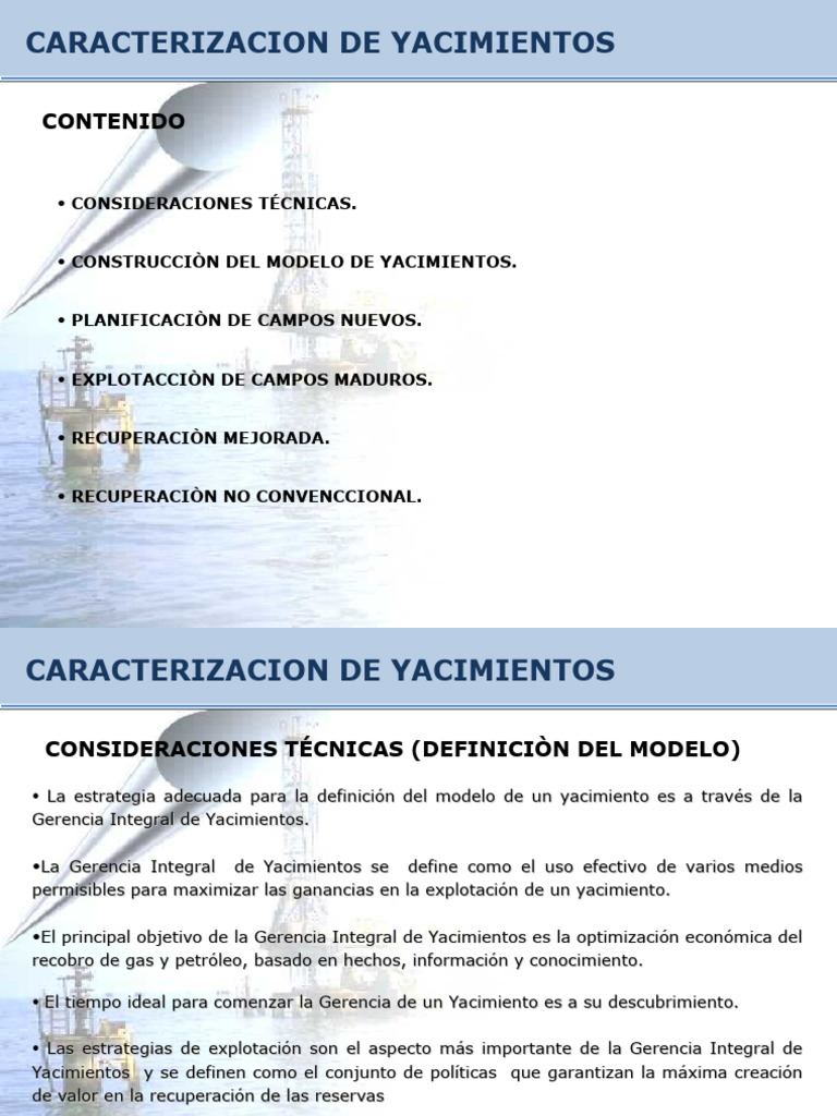 Caracterizacion de Yacimientos Luz 1 | PDF | Gases | Petróleo