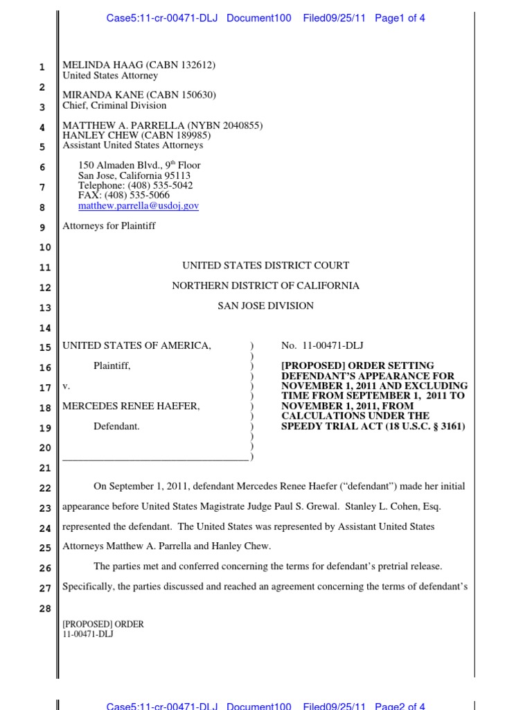 Mercedes Renee Haefer - Case5:11-cr-00471-DLJ Document100 | PDF ...