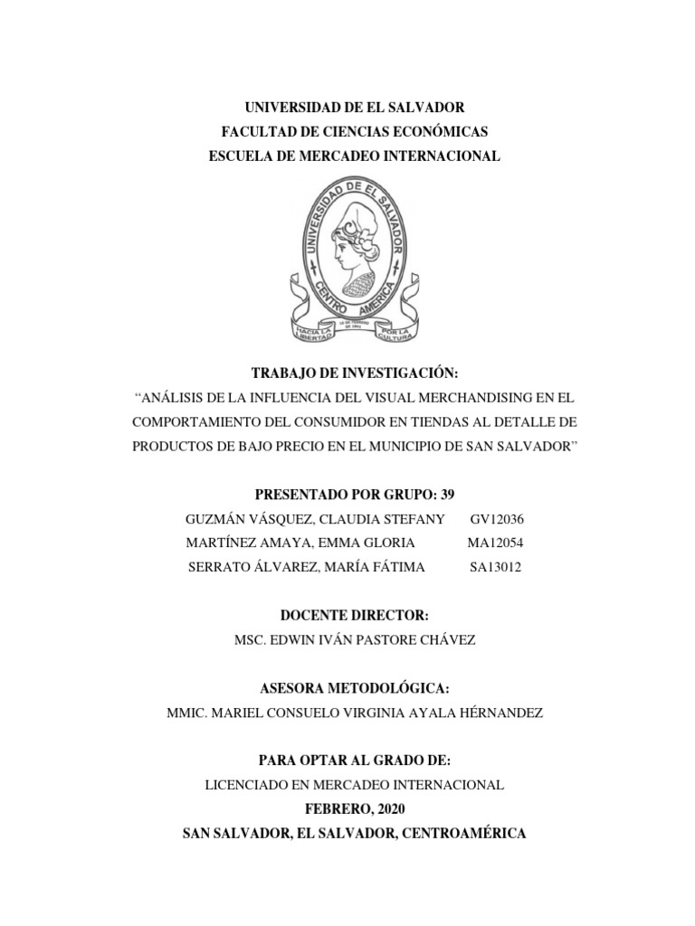 "Análisis de La Influencia Del Visual Merchandising en El Comportamiento Del Consumidor en ...