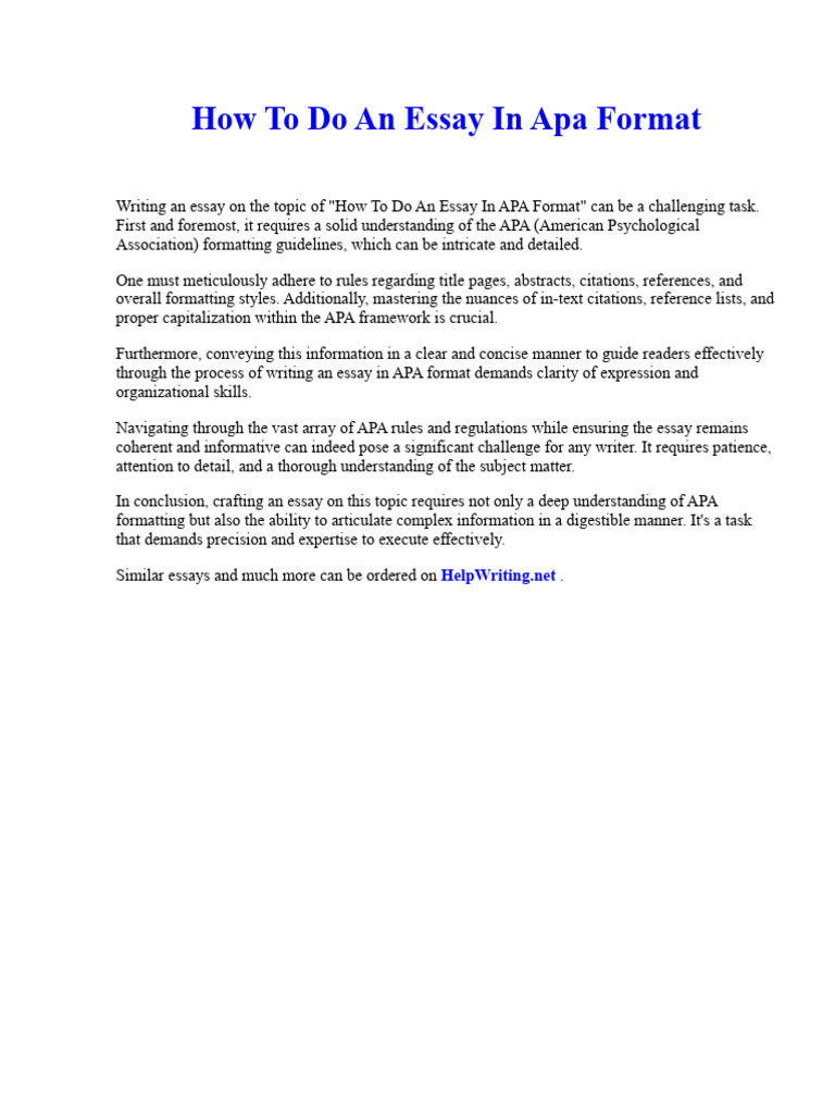 APA Essay Format Guide | PDF | Apa Style | Essays