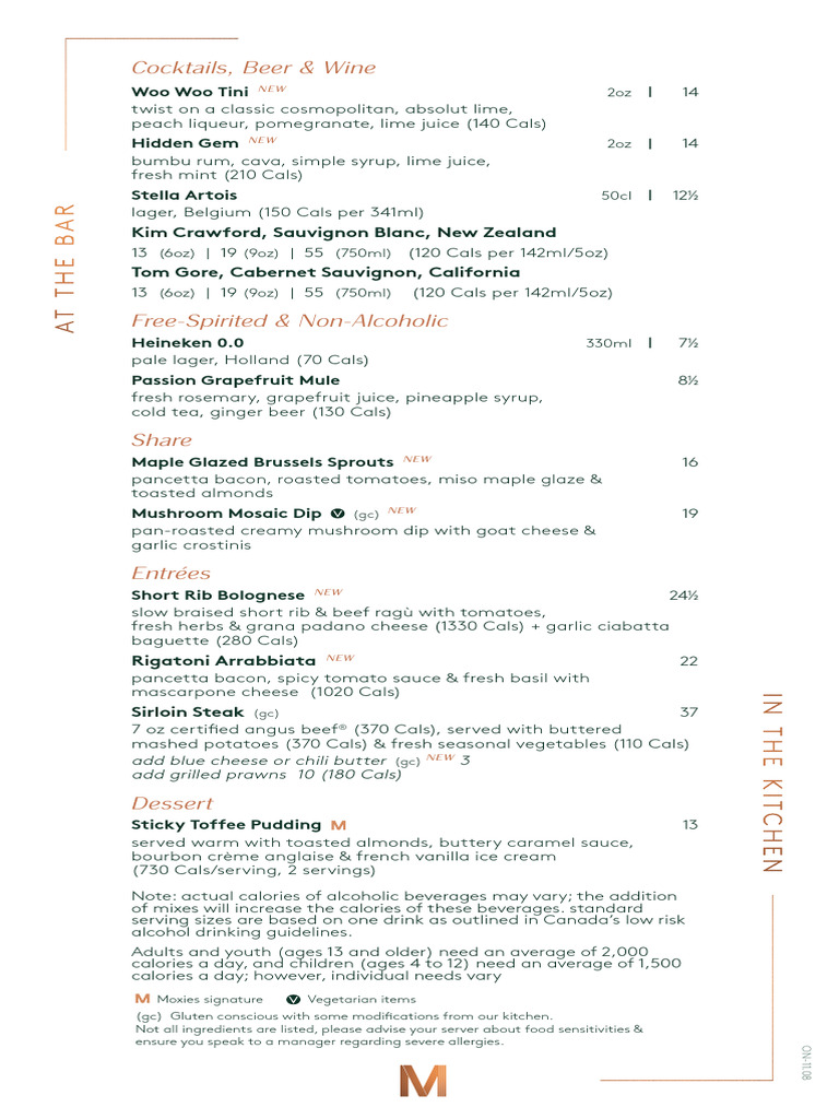 Moxies Winter Feature Menu ON | PDF | Drink | Food Ingredients