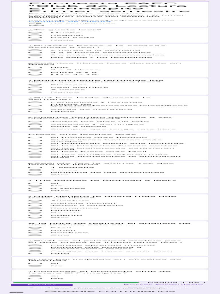 Encuesta sobre Hábitos de Lectura | PDF