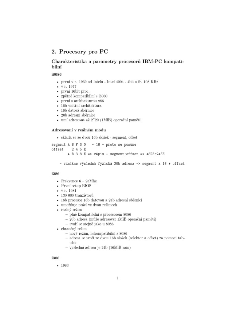 2 Procesory Ibm PC | PDF